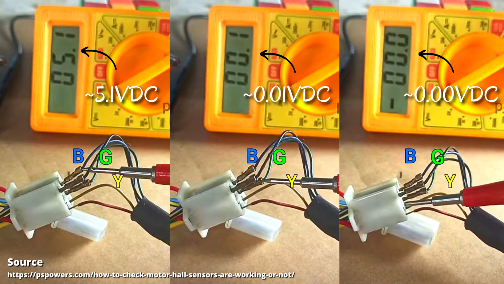 how to check, bldc motor hall sensor is working or not? - PsPowers